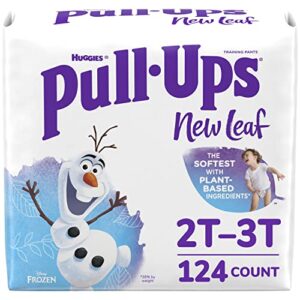 pull-ups new leaf boys' disney frozen potty training pants, 2t-3t (16-34 lbs), 124 ct (4 packs of 31), packaging may vary