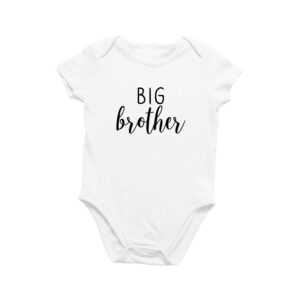 printique organic gots certified baby onesie unisex bodysuit 0-18 months - big brother | family baby announcement (big brother, 9-12 months)