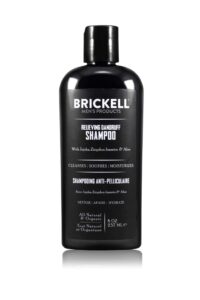 brickell men's relieving dandruff shampoo for men, natural & organic, soothes and eliminates dandruff with ziziphus joazeiro, aloe and jojoba oil (8 oz)