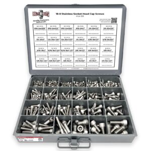 inch 18-8 stainless steel allen socket head cap screws coarse bolts assortment - 453 pcs