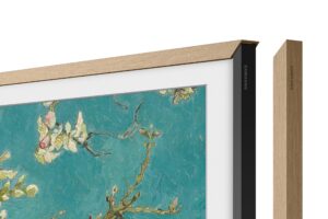 samsung (2021) 65" the frame customizable bezel - modern teak 3840 x 1600