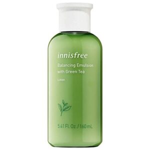 innisfree green tea moisture balancing emulsion hydrating face moisturizer, 160 ml/ 5.41 fl oz