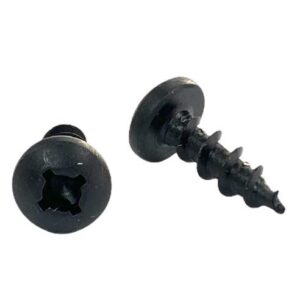 cabentry brand | wood screws | pan head | square drive | #6 | 1 1/4 inch | deep thread | sharp point | black oxide finish | 100 pack