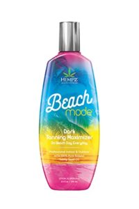 hempz beach mode maximizer - herbal moisturizing self tanning lotion for tanning beds, beach, sun 8.5 fl oz