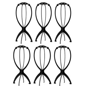 ruiwen hair 6pcs wig stand portable wig stand collapsible wig holder durable wig display 13.8 inch tool travel wig stand for all wigs