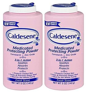 caldesene medicated protecting body powder with zinc oxide and cornstarch, talc free, 5 oz (pack of 2)