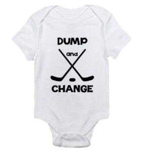 campus originals cute baby hockey bodysuit creeper (6 months, dump and change)