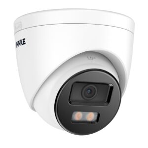 annke nc400 4mp full color night vision security poe ip camera, outdoor home surveillance turret camera, ip67 and metal housing, motion detection, works 8mp/4k nvr recorder