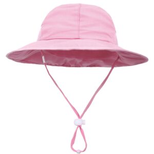 simplikids pink baby sun hat kids sun hats with uv protection for girls toddler sun hat girl sun hat for beach swim travel pink 2-6 years