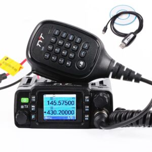 tyt th-8600 dual band vhf/uhf 144-148mhz/420-450mhz mini mobile transceiver ip67 waterproof mobile car radio w/f programming cable