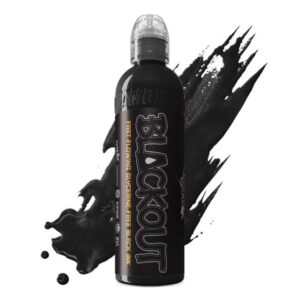 world famous tattoo ink, blackout black tattoo ink - professional tattoo ink with high pigment content - skin-safe ink in bold shades - vegan & non-toxic (8 oz)