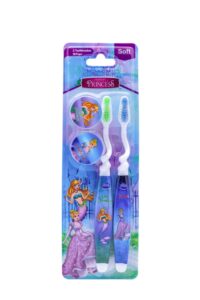 1-pack the toon studio princess 2-count kids toothbrush with cap, soft (2 toothbrushes)