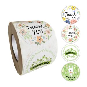 woohooroo thank you floral printed 500pcs 2" roll label sticker gift decoration seals