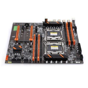 desktop motherboard, lga 2011-3 socket desktop mainboard for intel x99 chipset, support 8 ddr4 dimm(single memory 16g), 6 sata3.0 port and 2 nvme m.2 port