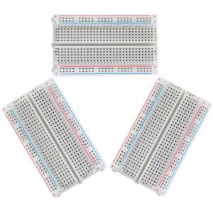 risingsaplings 3pcs breadboard prototype board 400 points holes universal ties breadboard experiment pcb small for arduino project raspberry pi diy power rails easy to use