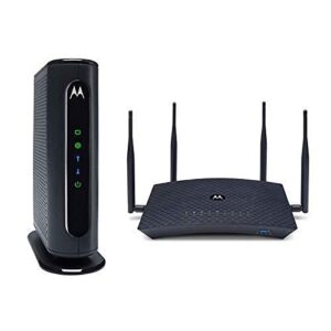 motorola mb7420 cable modem + ac2600 smart wi-fi router | approved for comcast xfinity, cox, and more – separate modem and router bundle