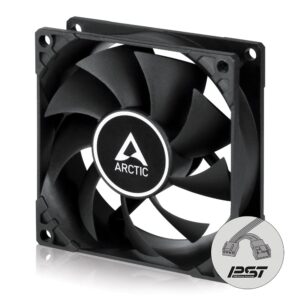 arctic f8 pwm pst co - 80 mm case fan with pwm sharing technology (pst), dual ball bearing for continuous operation, computer, fan speed: 300–2000 rpm - black