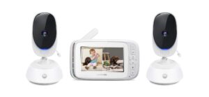 motorola bliss54-2 video baby monitor – 4.3” lcd color screen display, two wireless cameras, remote pan scan, 2-way talk, night vision, pre-loaded lullabies