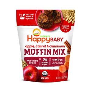 happy baby organics muffin mix, apple carrot & cinnamon, 8 ounce pouch (pack of 1)