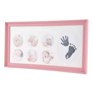 kesyoo 1pc footprint mud photo frame baby footprint picture frame toddler milestone picture frames kids memory photo frame baby footprint frame wood-based panel souvenir printing newborn