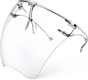 【2pack】new transparent goggle sunglasses full cover,anti fog clear plastic face for adults,see through mouth and nose facial clear face ,clear face_ ,cover glasses,crystal clarity,reusable,visor