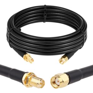 rp-sma male to rp-sma female cable 10ft, xrds -rf rg58 rp-sma cable wifi antenna extension coax cable for wifi lan router wireless network card adapter