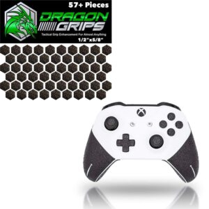 dragon grips xbox one controller grips | rubber grip wrap skins | xbox one controller accessories with hexagon decal sticker set of 57 pieces 1/2" for phone, mouse, keyboard gaming grip stickers