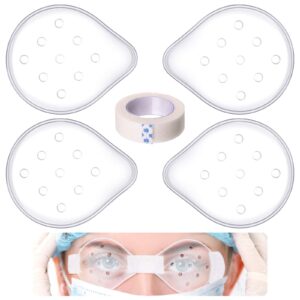 spnico 5 pieces plastic eye clear ventilated eye transparent hole eye coverings with gentle paper tape breathable eye protections care supplies for adults to prevent sand gravel