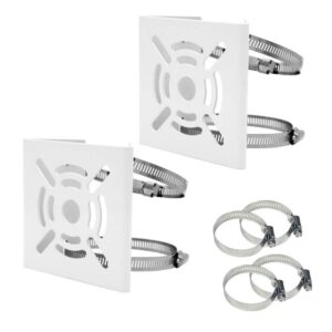 fox baby universal vertical pole mounting bracket for cctv security camera ptz dome, wall mounting loop bracket with 8 loops (2 pcs)