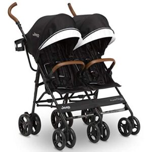 jeep powerglyde plus side x side double stroller by delta children, black