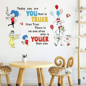 amaonm removable inspirational motto wall sticker diy quotes saying lettering with colorful animals wall decals for kids bay child boy and girls bedroom living room classroom nursery decoration(today)