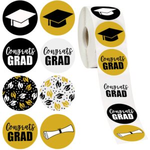 500pcs graduation stickers graduation cap stickers congrats grad class of 2024 stickers for graduation envelope seals(1inch)