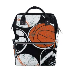 sports balls soccer baseball basketball diaper bag mummy dad tote backpack travel school boy girl large