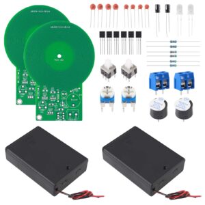 dorhea 2pcs metal detector kit electronic practice kit dc 3v-5v 60mm non-contact sensor board module + 2pcs 1.5v aa battery holder case with wire and on/off switch