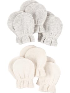 simple joys by carter's unisex babies' baby mittens, pack of 6, cream heather, 0-3 months