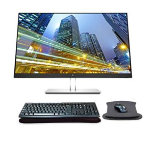 hp elitedisplay e27q g4 27 inch qhd qhd ips led-backlit lcd monitor bundle with hdmi, blue light filter, mk270 wireless keyboard and mouse combo, gel pads