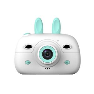 mcjl child camera child digital camera photograph print camera cartoon rabbit video recorder 1080p high list anti dual lens 2.4 inch ips screen,blue,no memory card