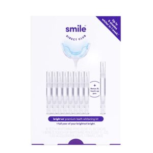 smiledirectclub teeth whitening kit with led light - 9 pack gel pens - professional strength hydrogen peroxide - pain free and enamel safe - up to 9 shades whiter in 1 week