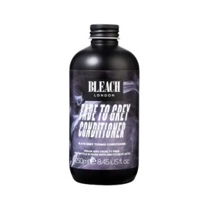 bleach london fade to grey conditioner - slate grey rinse, color toning and preserving, vegan, cruelty free, daily hair nourishment, color depositing formula, 8.45 fl oz