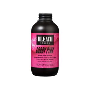 bleach london gobby pink super cool color - semi-permanent hair color, light bubblegum, vegan, cruelty free, vibrant temporary hair color cream, 5.07 fl oz…