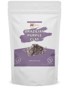 mganna 100% natural brazilian purple clay powder for face packs, creams and soaps and other cosmetic formulations 0.5 lbs / 227 gms