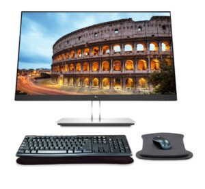 hp elitedisplay e24q g4 24 inch qhd ips led-backlit lcd monitor bundle with hdmi, blue light filter, mk270 wireless keyboard and mouse combo, gel pads