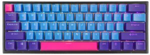 61 mini mechanical keyboard,boyi mini rgb pbt keycap cherry mx switch 60% compact rgb mechanical gaming keyboard (cherry mx blue switch, deep blue+purple)