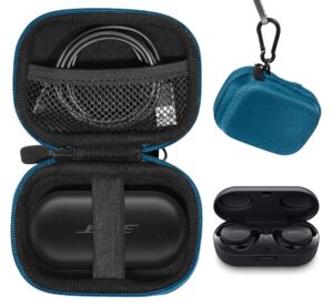 casesack case for bose sport earbuds and quietcomfort noise cancelling earbuds - true wireless earphones, mesh accessories pocket, compact consolidation carrying case