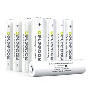 deleepow aaa rechargeable batteries nimh 1100mah 1.2v batteries aaa rechargeable high capacity 1200 cycles pack of 8