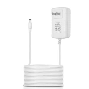 show 8 power cord adapter replacement for alexa 4th / 3rd gen, show 10 (3rd gen), alexa plus 2nd gen, alexa show 2nd gen - 30w white charger plug with 5ft long cable