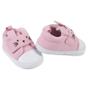 gerber unisex baby sneakers crib shoes newborn infant toddler neutral boy girl bunny pink 6-9 months