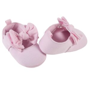 gerber baby girls newborn infant girls ballet crib shoe pink bow 3-6 months