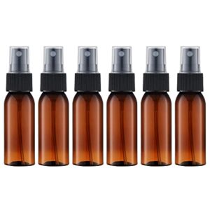 lisapack 1oz spray bottle small (amber, 6 pack) empty plastic mini fine mist travel size atomizer, tiny sprayer for little perfume, water, cologne, alcohol, samples (brown, 30ml)