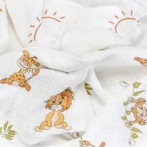 brilliant bambino - baby swaddle receiving blanket - 2 pack | boho safari animals & sunrise set | muslin cotton blend | newborn essentials | boys & girls baby stuff | swaddle blanket